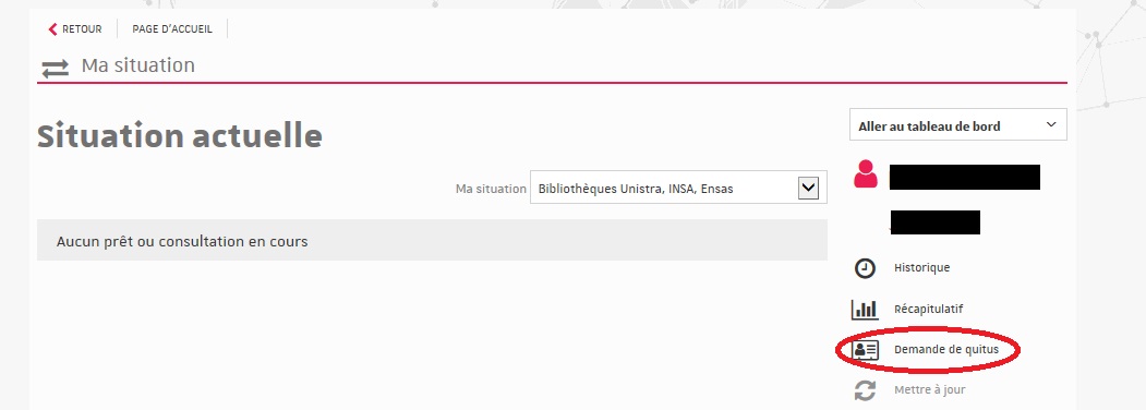 Bibliothèques universitaires de Strasbourg | Obtenir un quitus